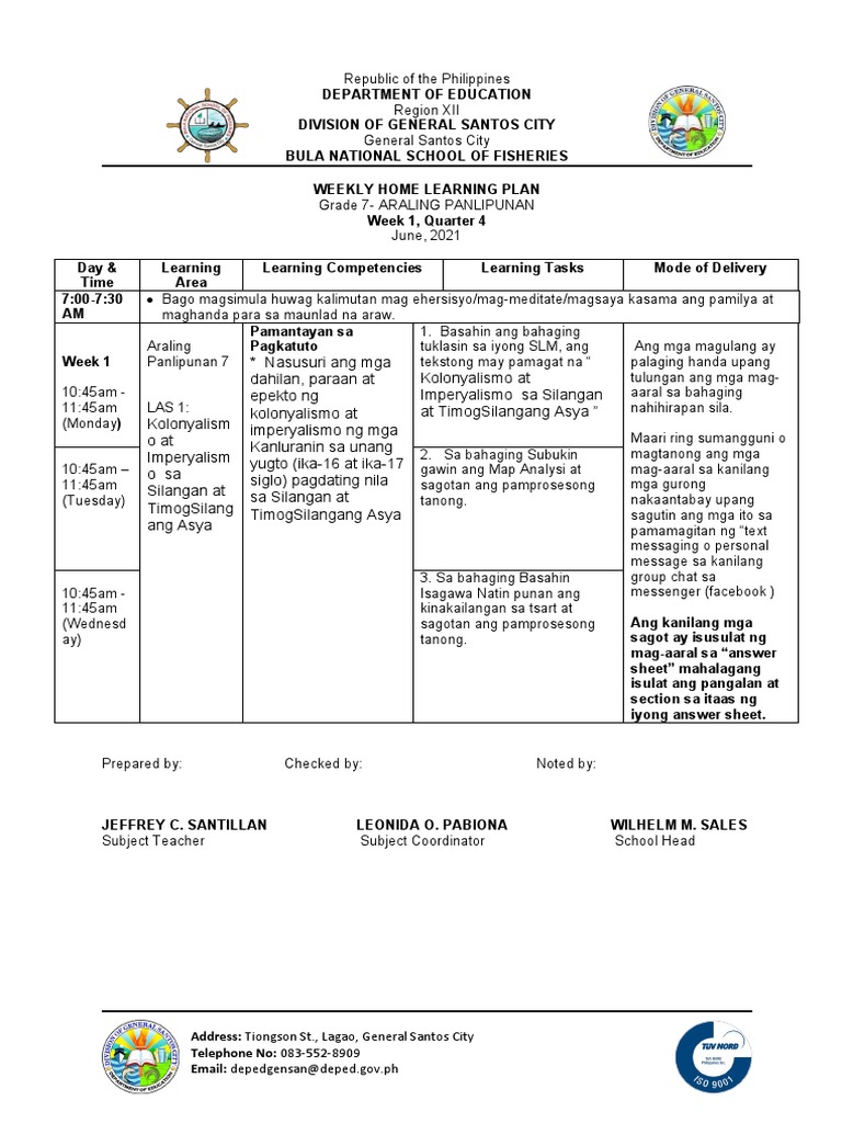 WHLP Ap 7 Q4 W1 | PDF