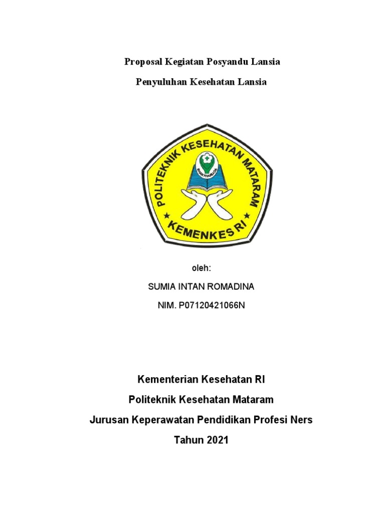 Proposal Kegiatan Posyandu Lansia Penyuluhan Kesehatan Lansia | PDF ...