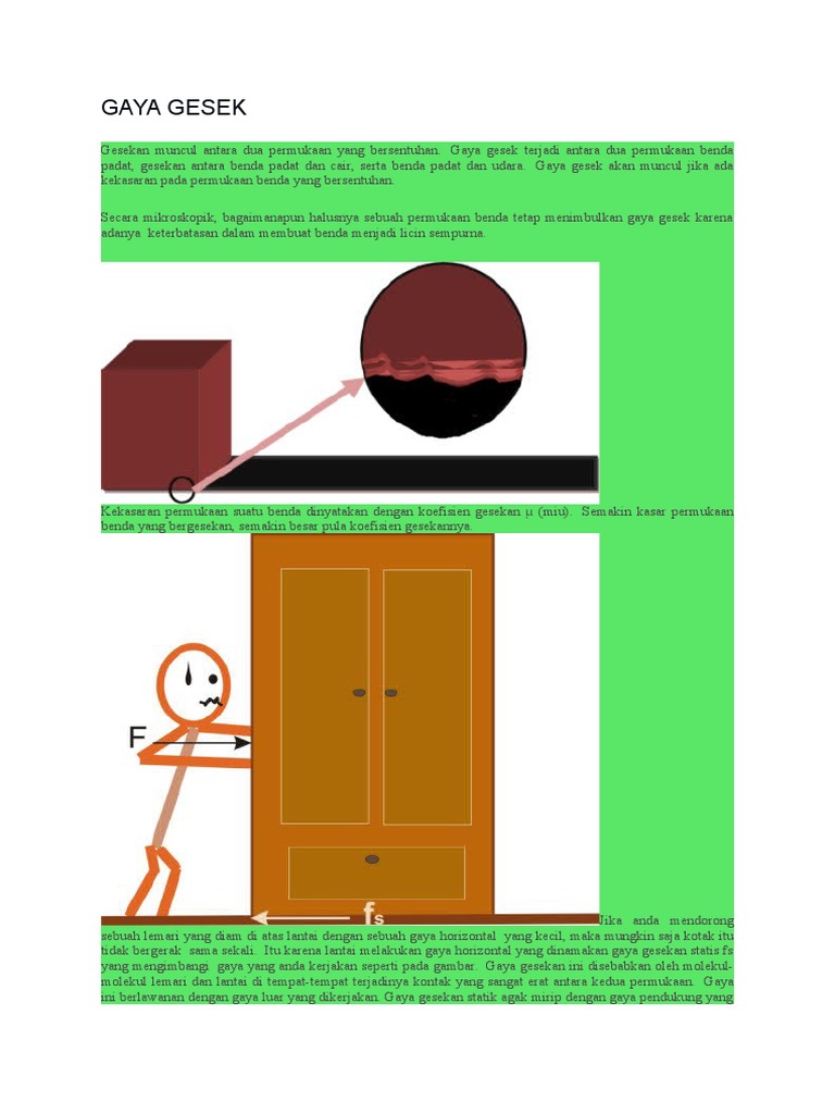 Pengaruh Permukaan Terhadap Gaya Gesek | PDF | Sains & Matematika