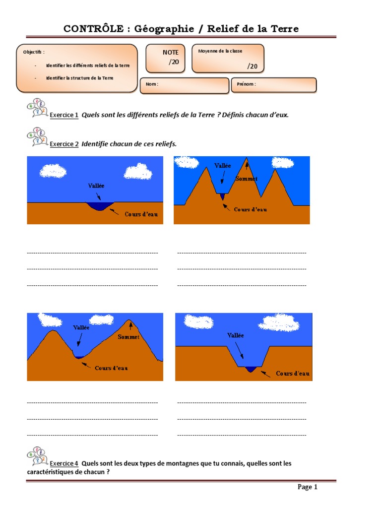Reliefdelaterre | PDF | Montagnes | Altitude