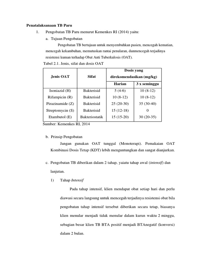 Penatalaksanaan TB Paru +DM | PDF