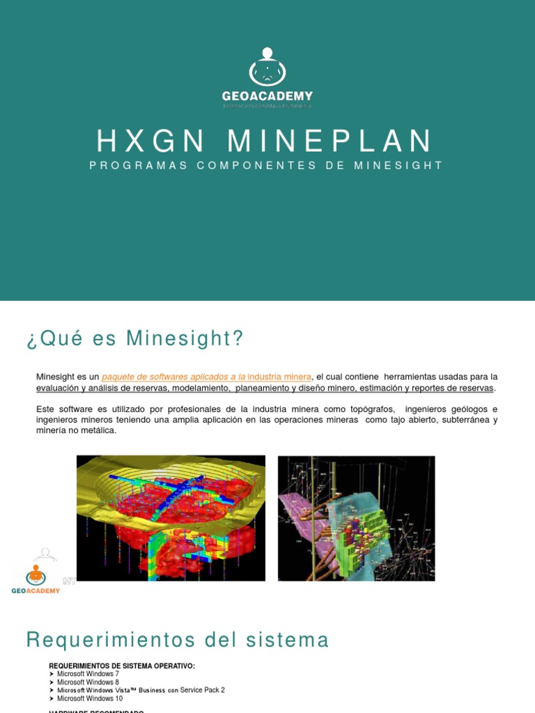 1.3 Componentes de Minesight | PDF | Planificación | Minería