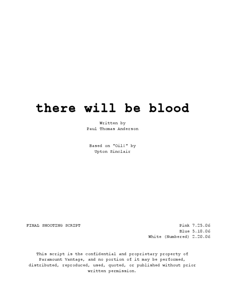 Screenplay-There Will Be Blood | PDF