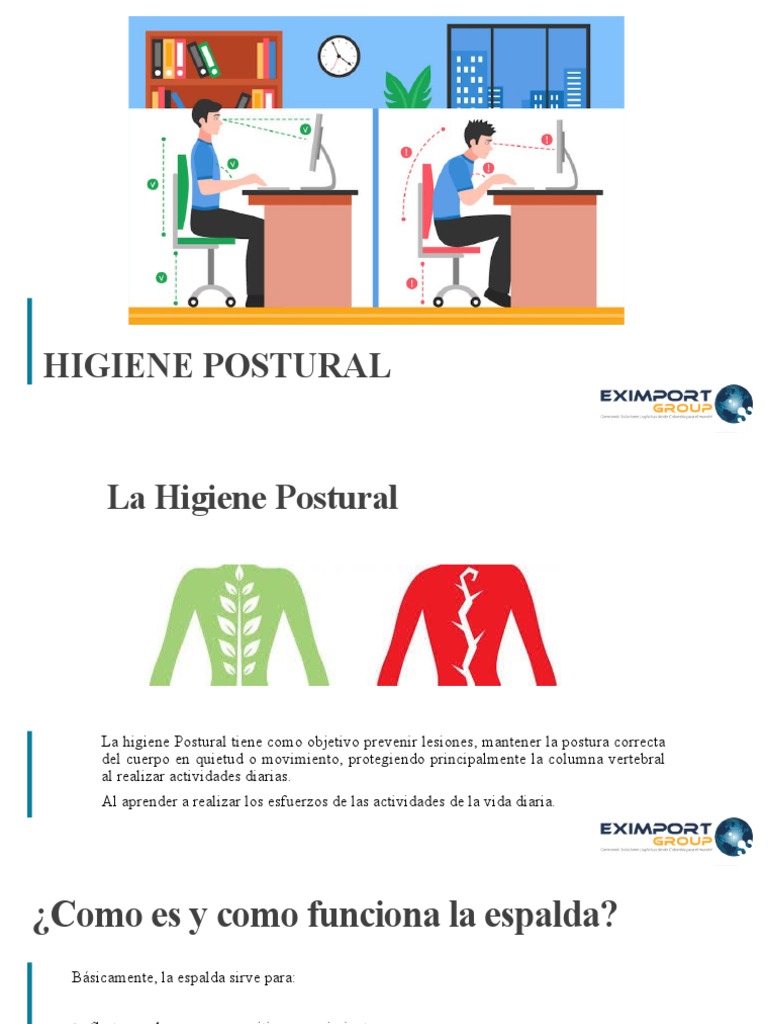 Higiene Postural | PDF | Dolor lumbar | Factores humanos y ergonomía