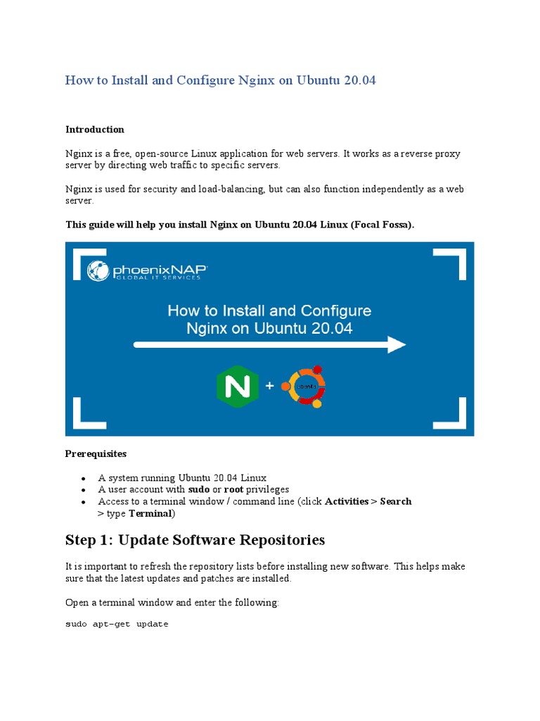 How To Install and Configure Nginx On Ubuntu 20 | PDF | World Wide Web ...