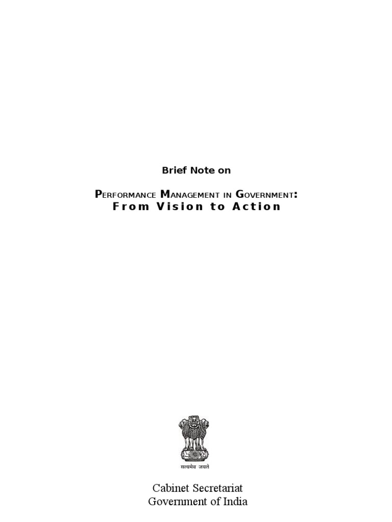 P M G: From Vision To Action: Cabinet Secretariat Government of India ...