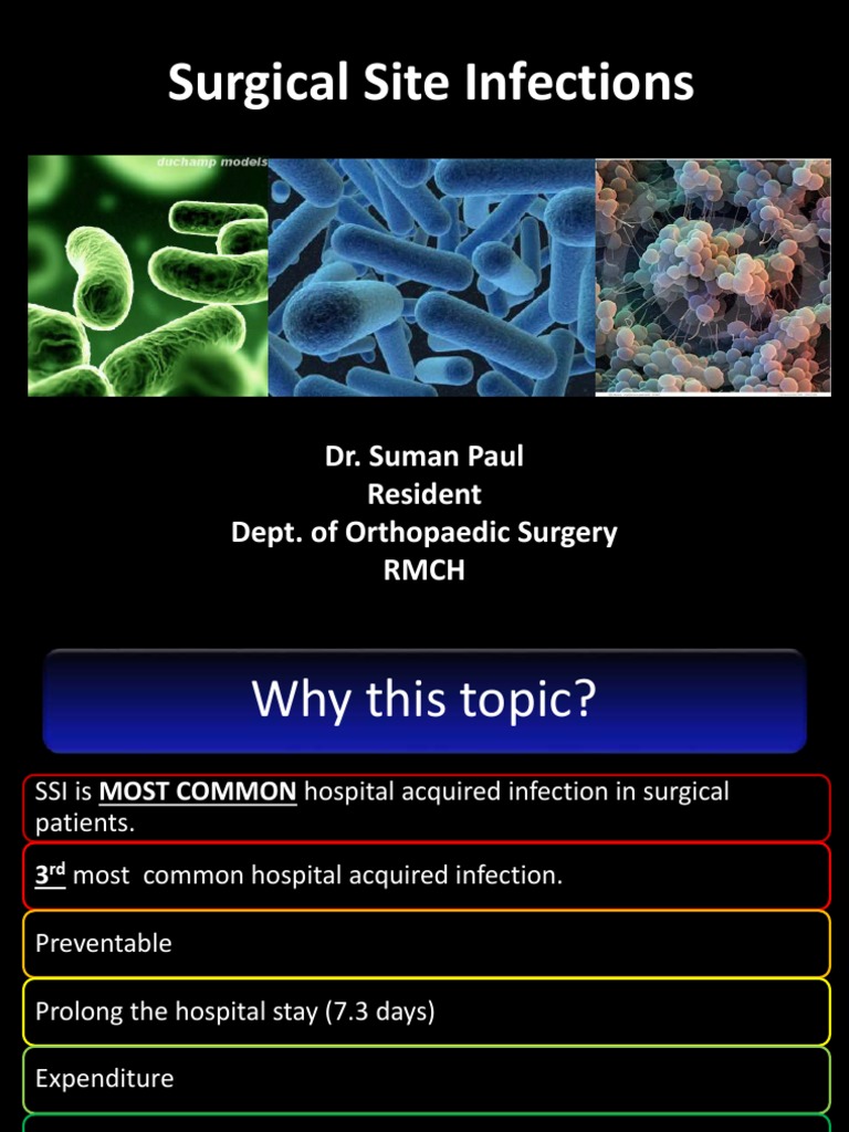 Surgical Site Infections: Dr. Suman Paul Resident Dept. of Orthopaedic ...