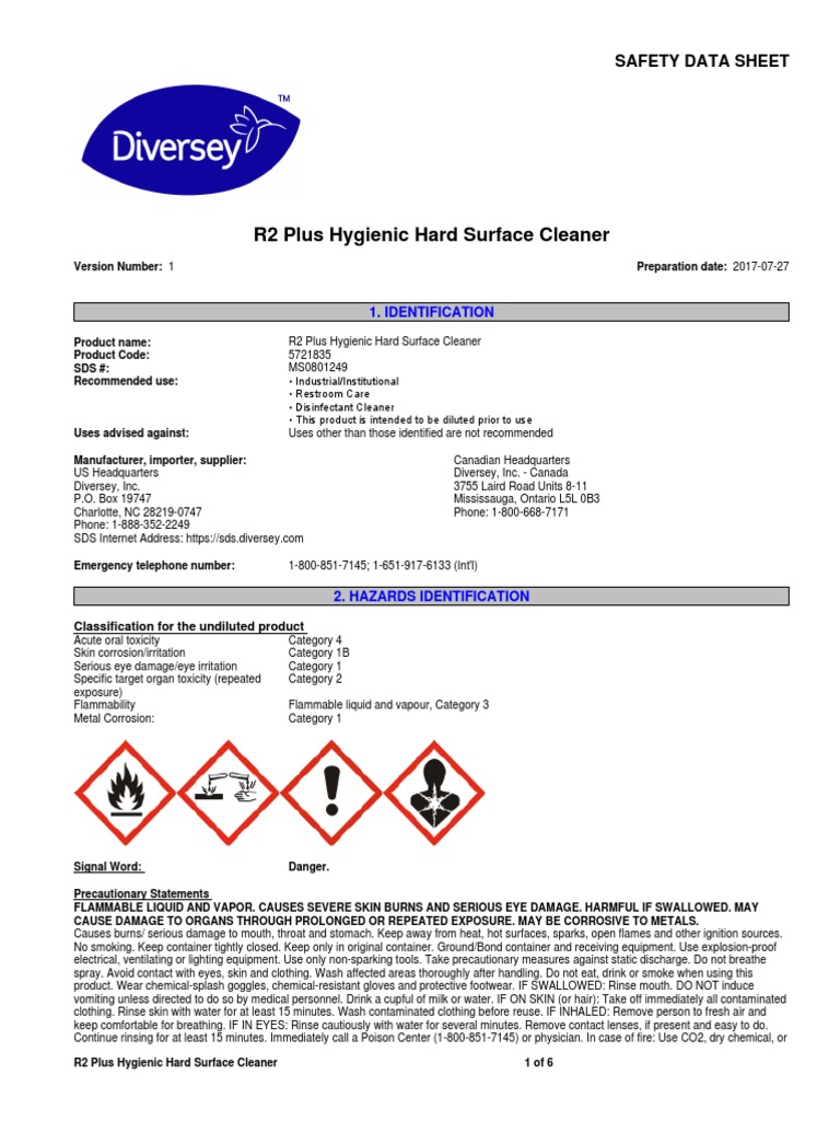 MSDS R2 | PDF | Dangerous Goods | Personal Protective Equipment