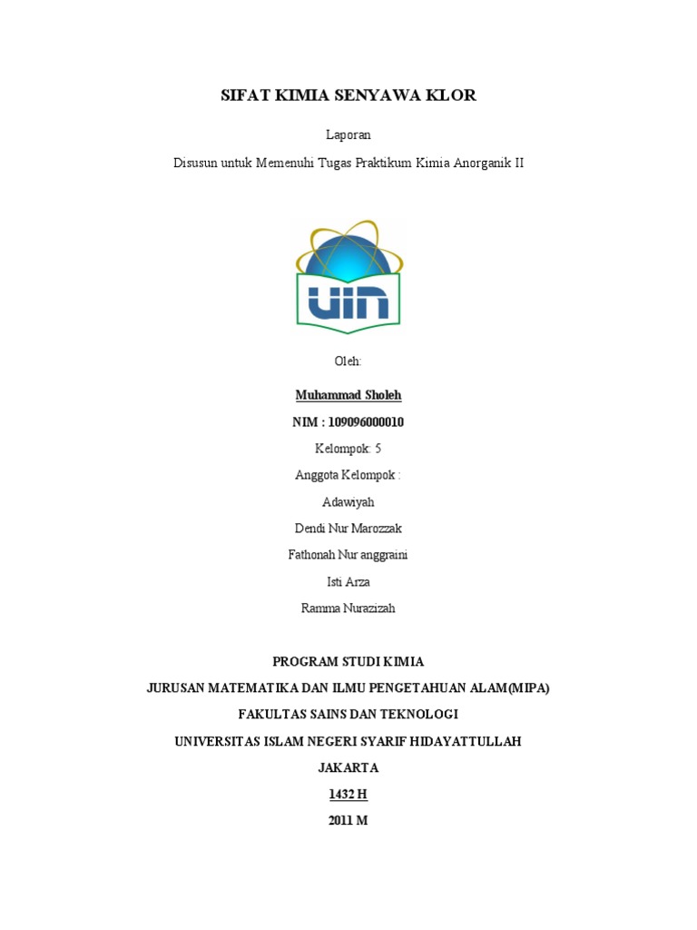 Sifat Kimia Senyawa Klor | PDF