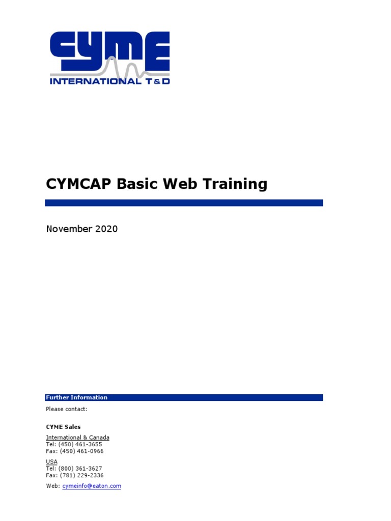 CYMCAP Basic Web Training | PDF | Simulation | Software