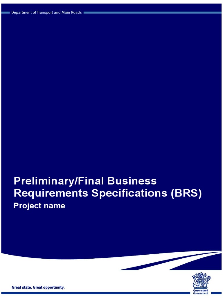 Preliminary/Final Business Requirements Specifications (BRS) | PDF ...