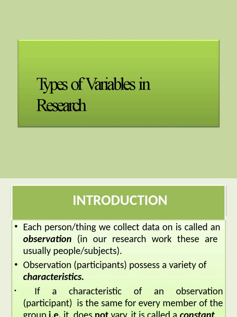 The Nature of Variables | PDF | Level Of Measurement | Categorical Variable