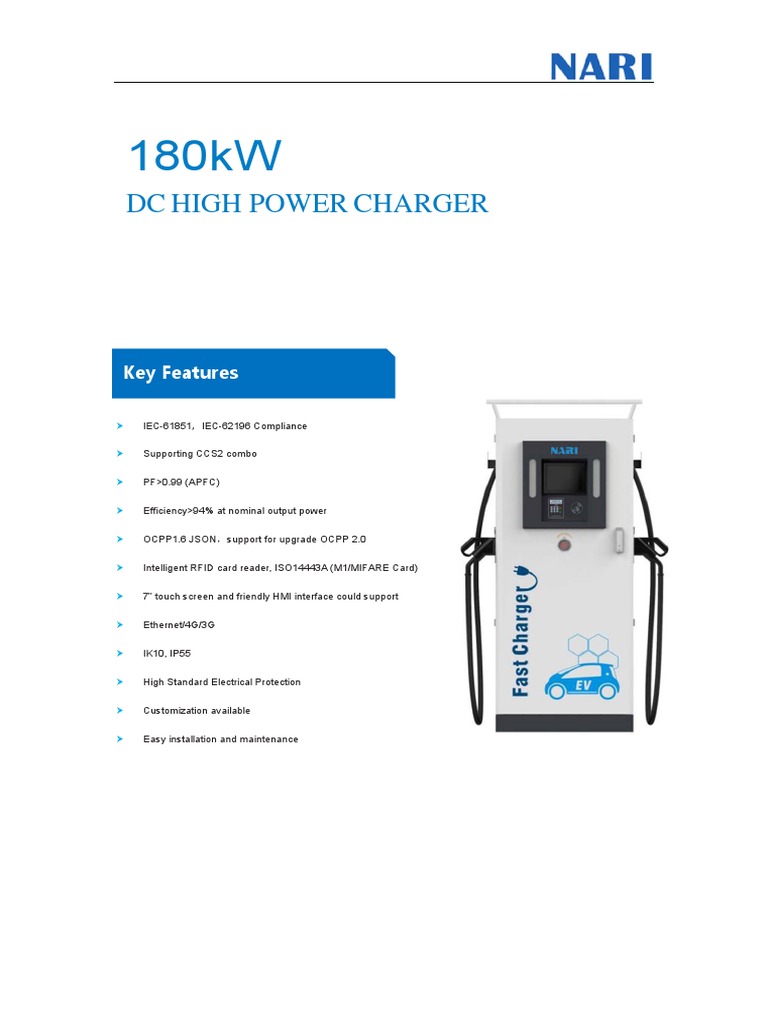 180kW DC High Power Charger Technical Specifications | PDF | Computing | Electrical Engineering