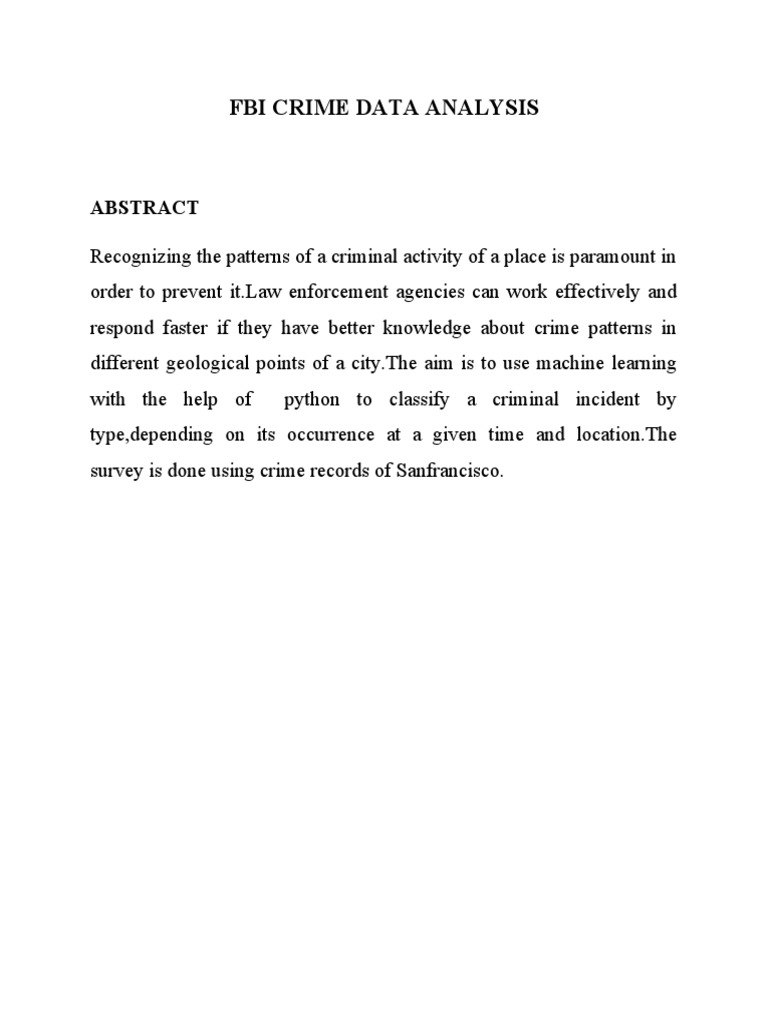 FBI Crime Data Analysis Abstract | PDF