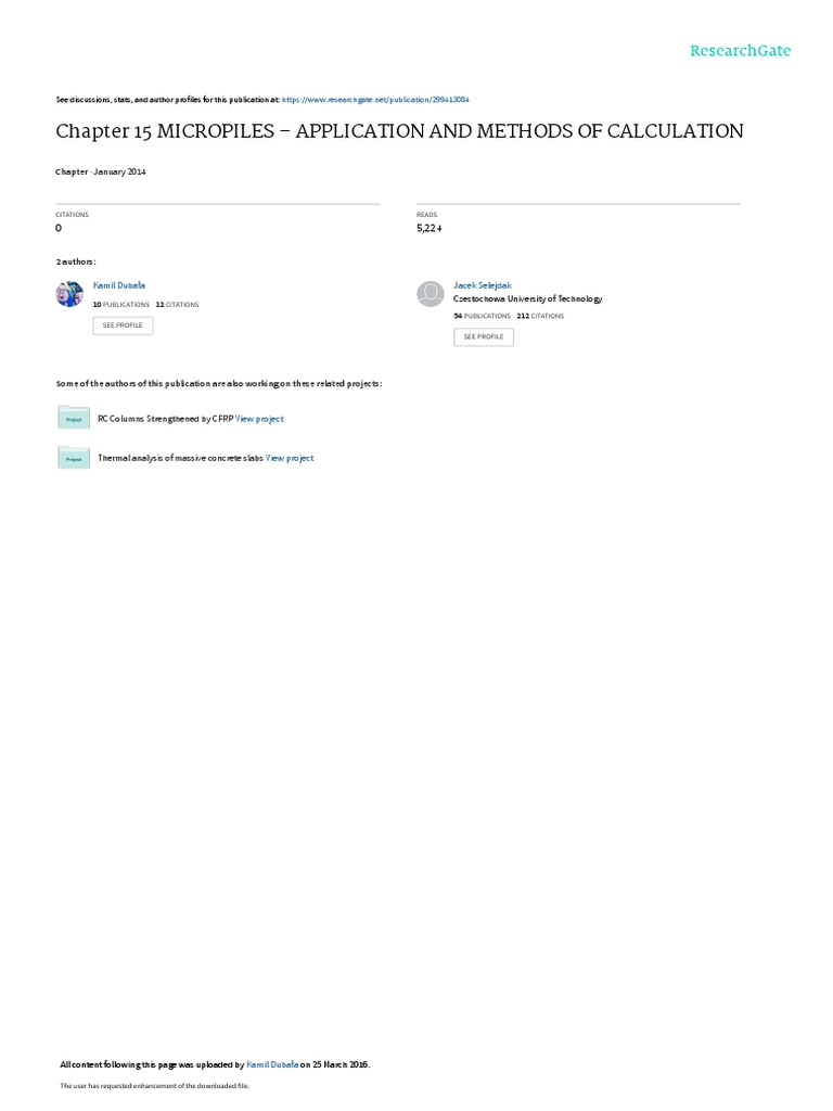 Micro Piles Application and Methods of Calculation | PDF | Deep ...