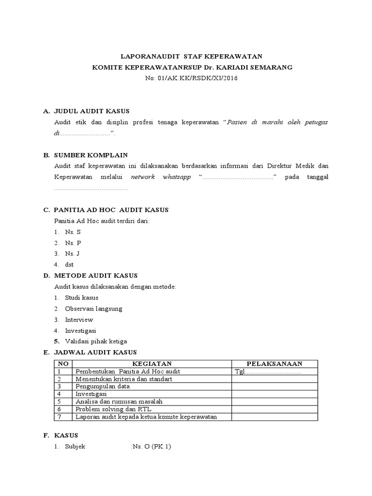 13.2. Contoh Audit Staf Kep | PDF