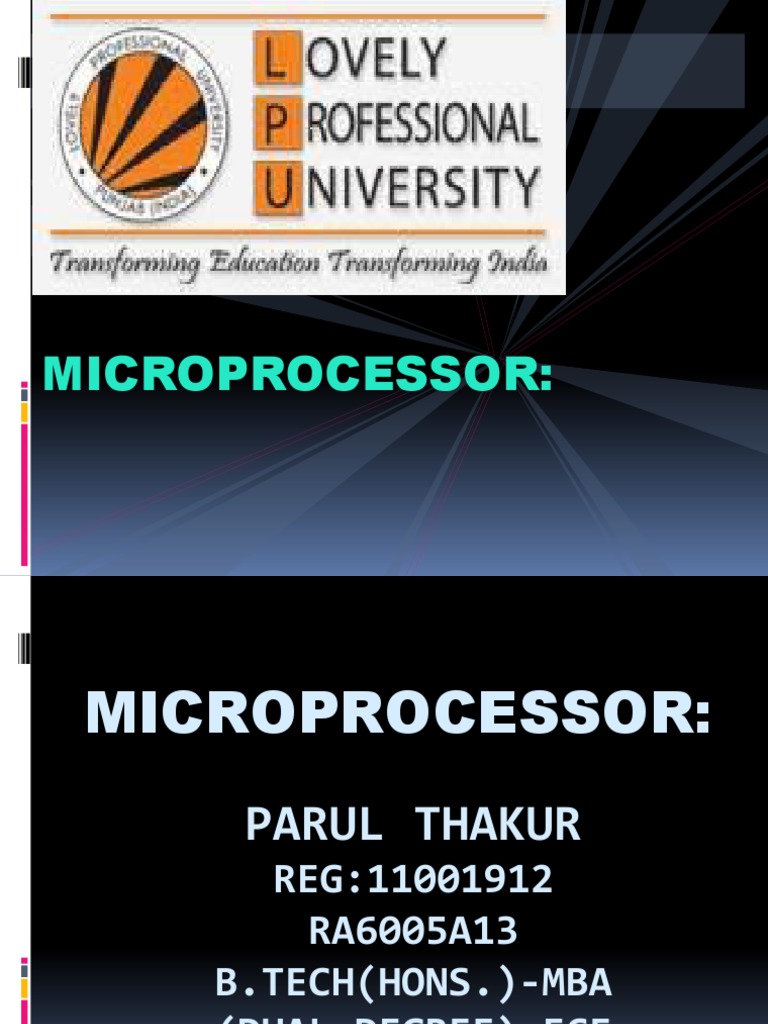 An Overview of Microprocessors: Evolution, Architecture, Applications and the Future of ...