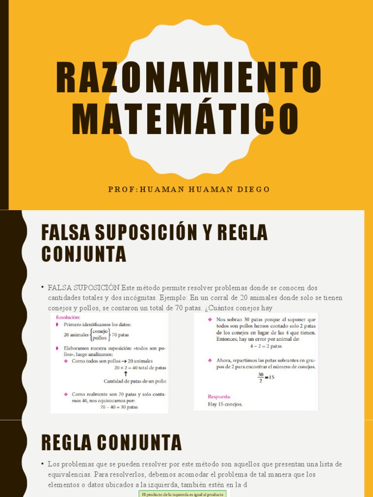 Falsa Suposición y Regla Conjunta | PDF