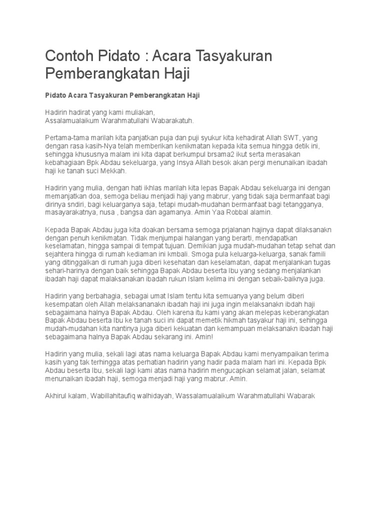 Contoh Pidato Haji | PDF