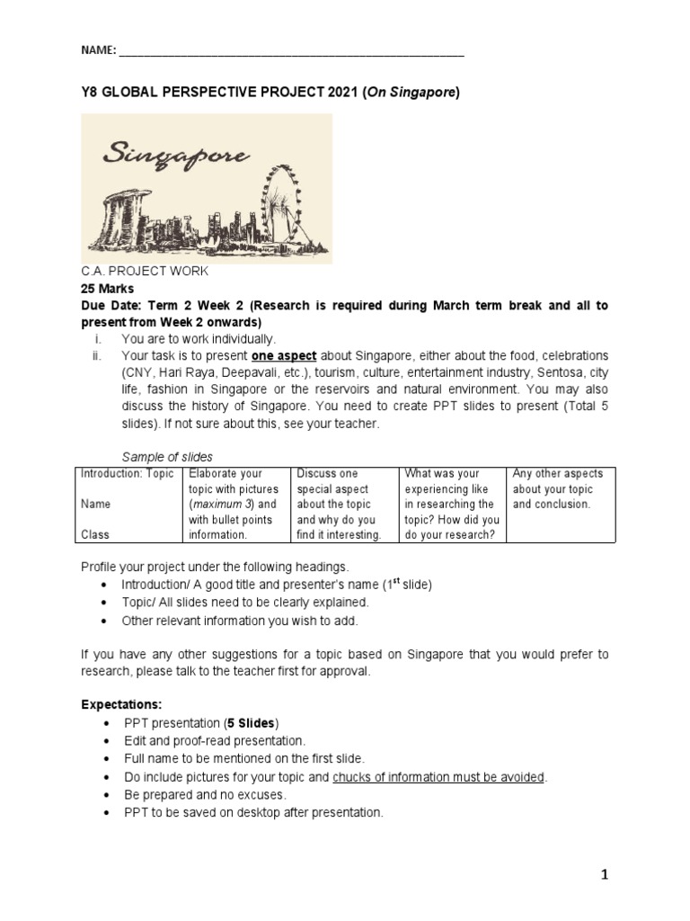 Project Work Y8 Global Perspective | PDF | Microsoft Power Point ...