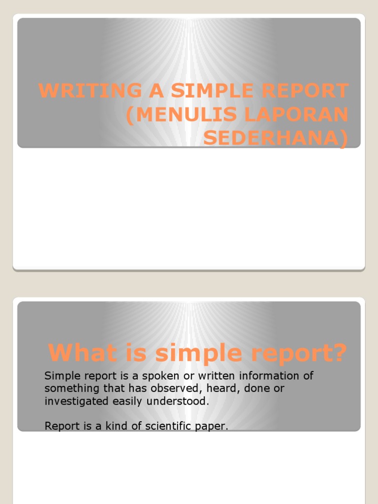 Writing A Simple Report | PDF | Data | Cognition