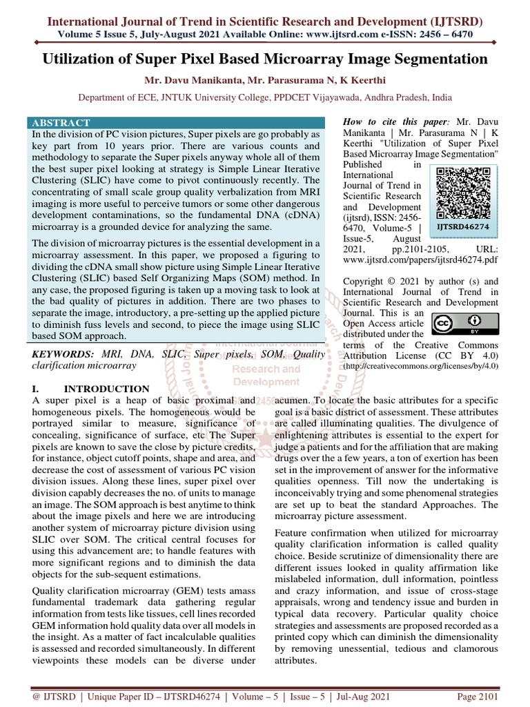 Utilization Of Super Pixel Based Microarray Image Segmentation Pdf Image Segmentation