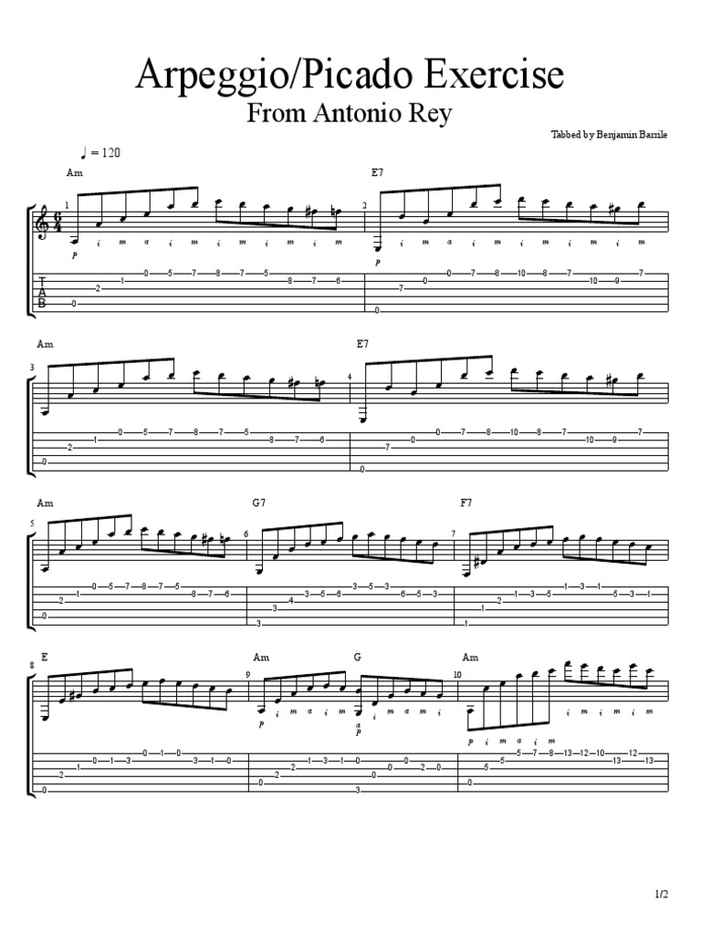 Antonio Rey Picado Arpeggio Exercise 1 | PDF