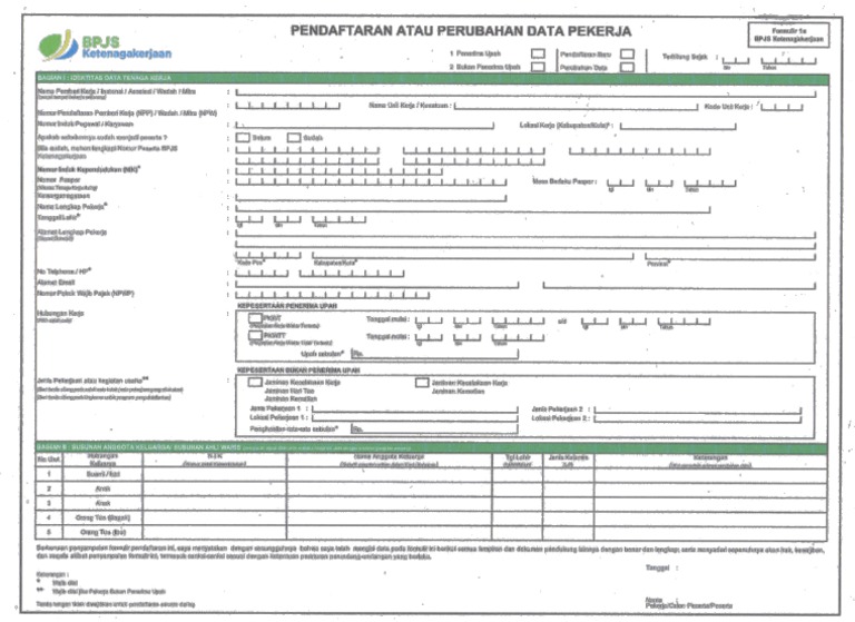Form BPJS Tenaga Kerja | PDF