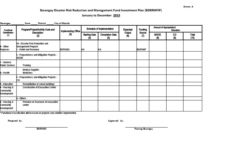 BDRRM Fund Investment Program BDRRMFIP | PDF | Emergency Management ...