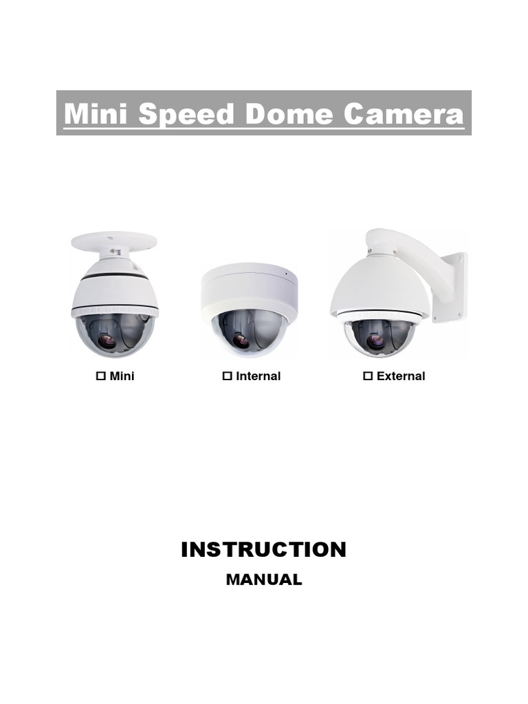 Mini Speed Dome Camera: Instruction | PDF | Camera | Shutter (Photography)
