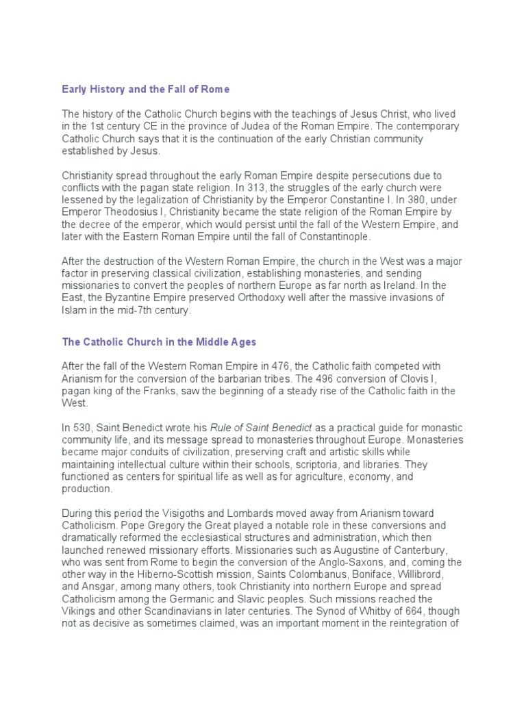 The Spread of Catholicism Throughout Europe in the Early Middle Ages ...