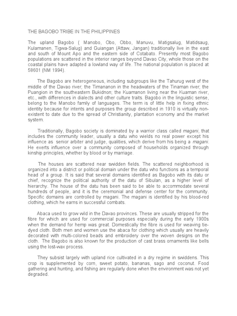 The Bagobo Tribe in The Philippines | PDF | Weaving