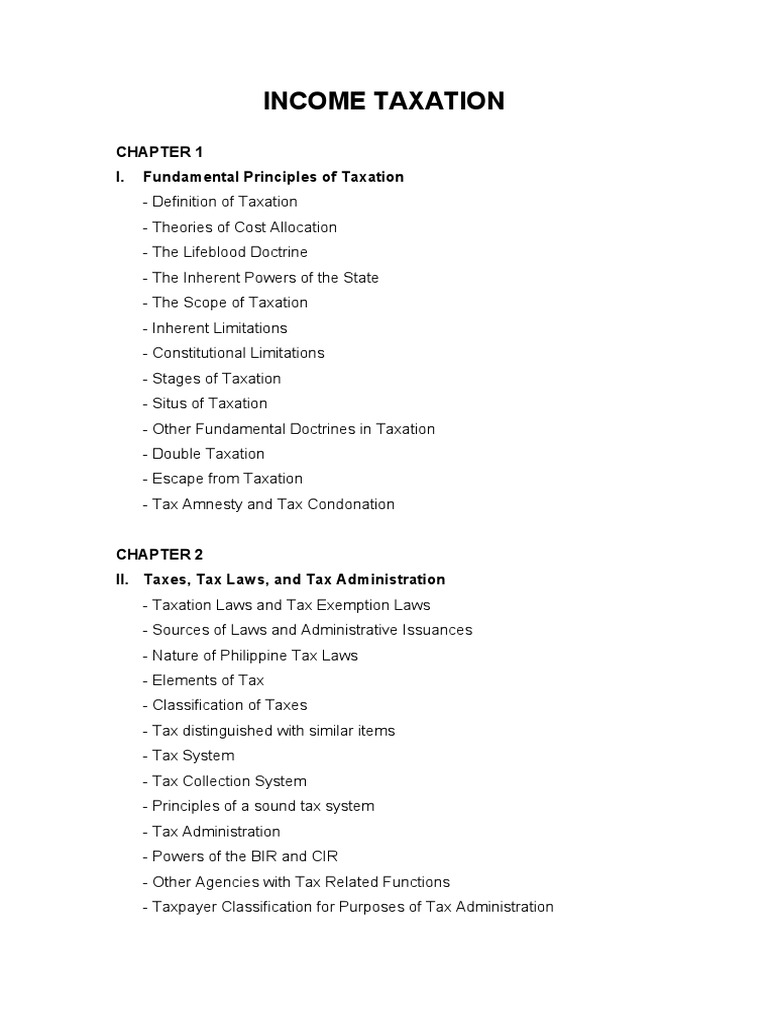 Topics On Income Taxation | PDF | Taxes | Taxation In The United States