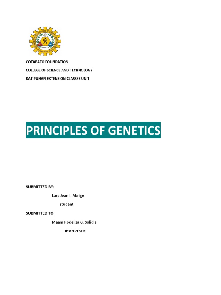 Module 1 (PRINCIPLES OF GENETICS) | PDF | Genetics | Genetic Testing