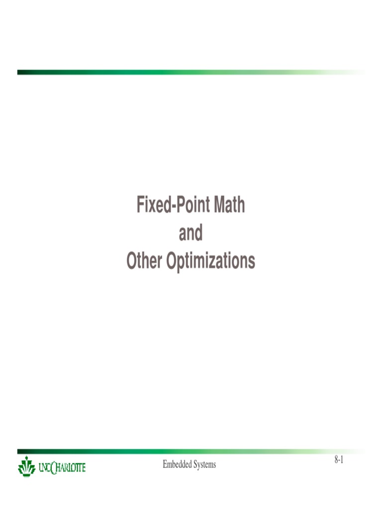 UNCC-IESLecture23 - Fixed Point Math | PDF | Subroutine | Division (Mathematics)