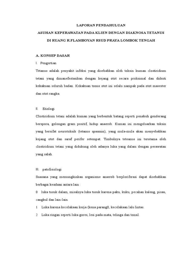 Askep Tetanus | PDF