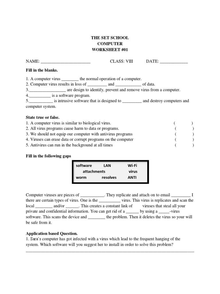Worksheet 1,2,3,4 | PDF | Computer Virus | Malware