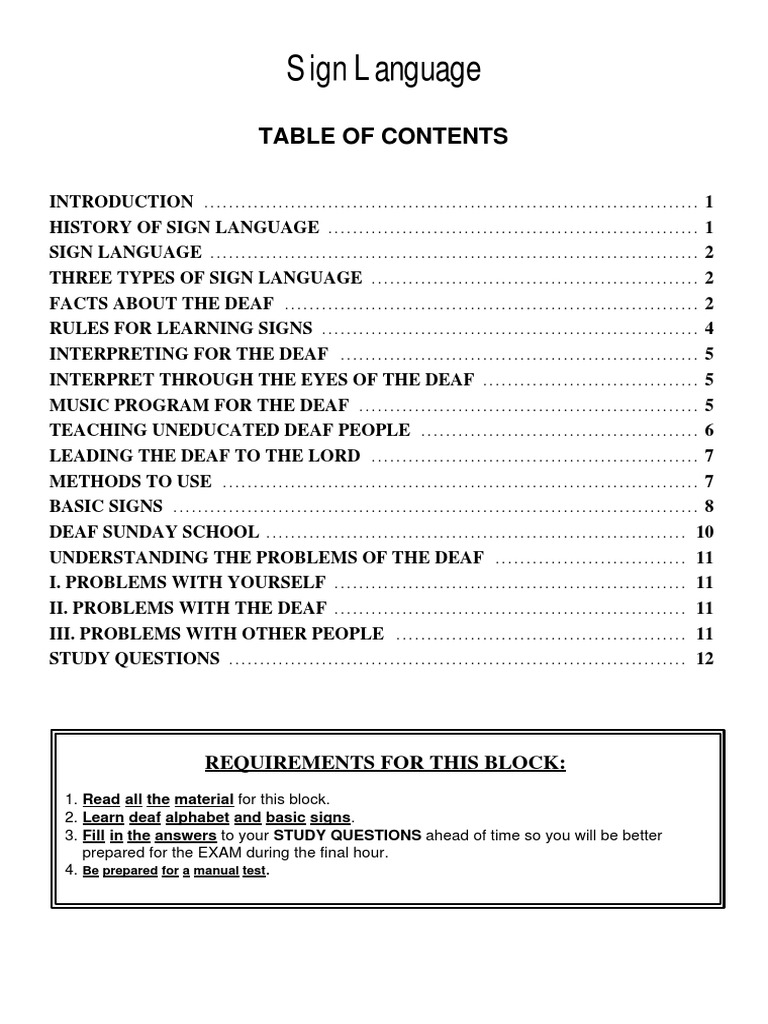 12a Sign Language | PDF | Sign Language | Hand