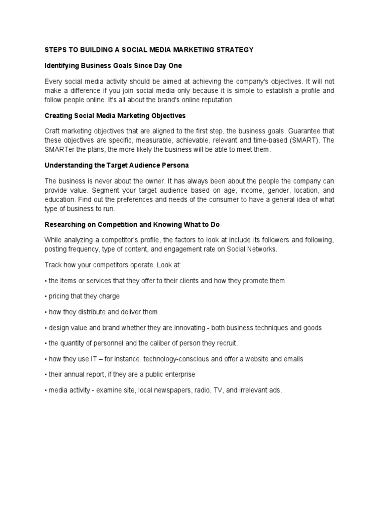 Steps To Building A Social Media Marketing Strategy Identifying ...