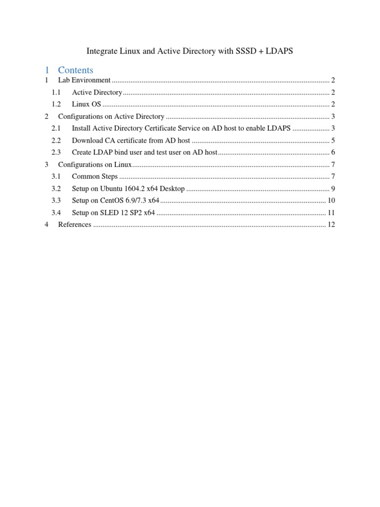 Integrate Linux and Active Directory With SSSD+LDAP | PDF | Sudo ...