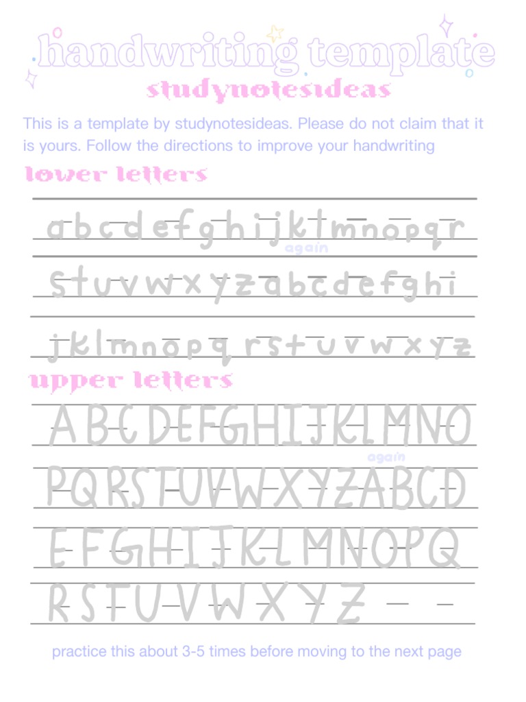 Handwriting Template 2 | PDF | Career & Growth | Self-Improvement