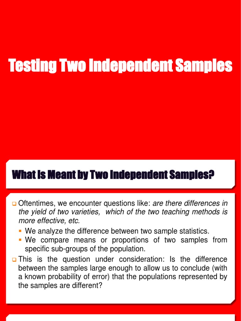 Testing Two Independent Samples - With Minitab Procedures) | PDF ...