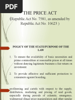 Price Act No. 7581: Price Manipulation Rules | PDF | Social Science