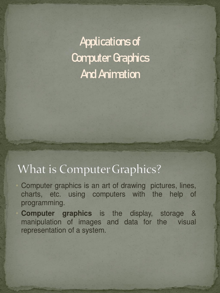 Application of CG | PDF | Computer Graphics | Visualization (Graphics)