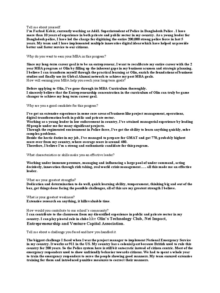 USC Marshall Interview | PDF | Master Of Business Administration | Entrepreneurship