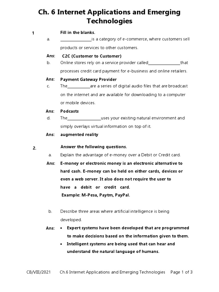 Ch. 6 Internet Applications and Emerging Technologies | PDF | Online ...
