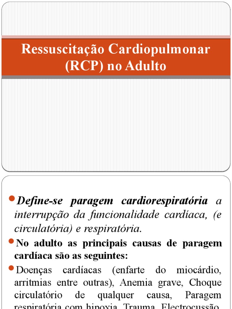 3 Ressuscitação Cardiopulmonar (RCP) No Adulto | PDF | Reanimação ...