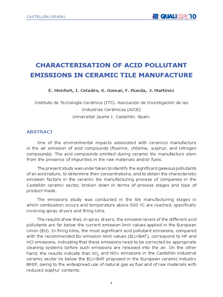 Characterisation of Acid Pollutant | PDF | Air Pollution | N Ox