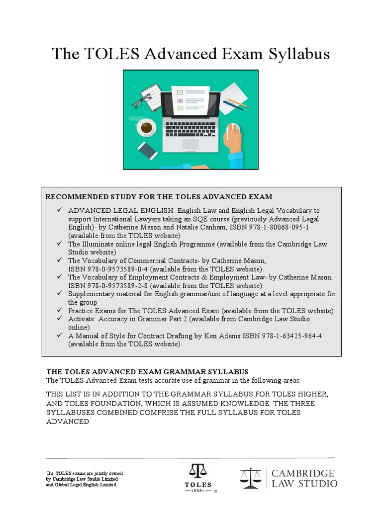 Toles advanced exam preparation, Legal English Boost