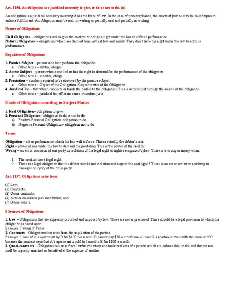 Article 1156 | PDF | Law Of Obligations | Justice